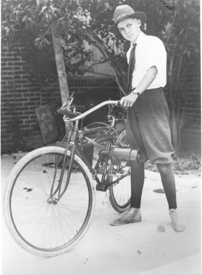 A young Howard Hughes and his motor-bike - A Curious Histonian