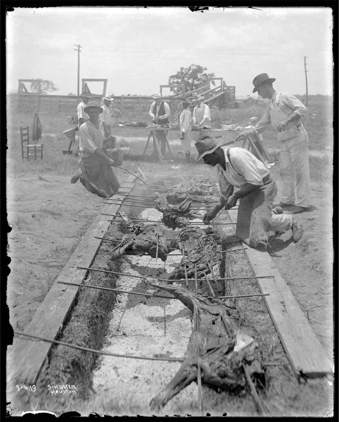 Men roasting meat on the 4th of July - A Curious Histonian